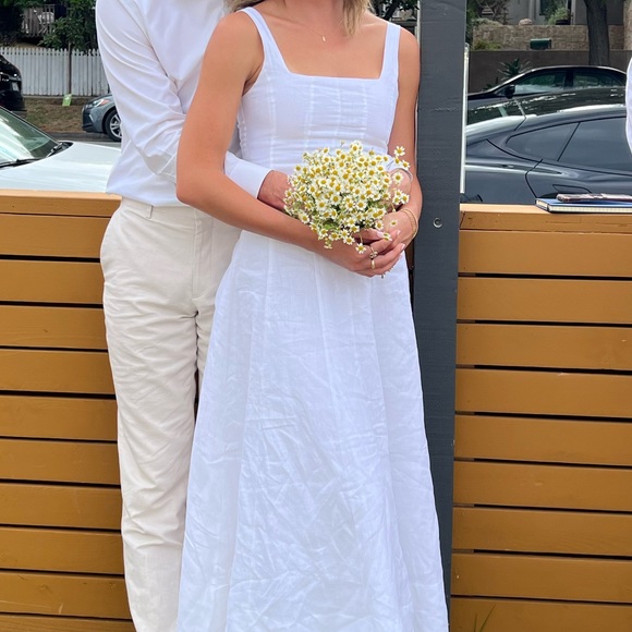 DISSH | Dresses | Dissh Milhan White Linen Midi Dress | Poshmark